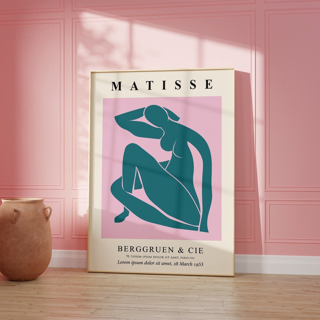Henri Matisse Pink and Blue Sculpture Portrait Prints, Hippy, Modern ...