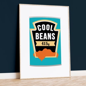 Cool Beans Kitchen Print Design, Funny Home Wall Art, Home Decor, Food ...