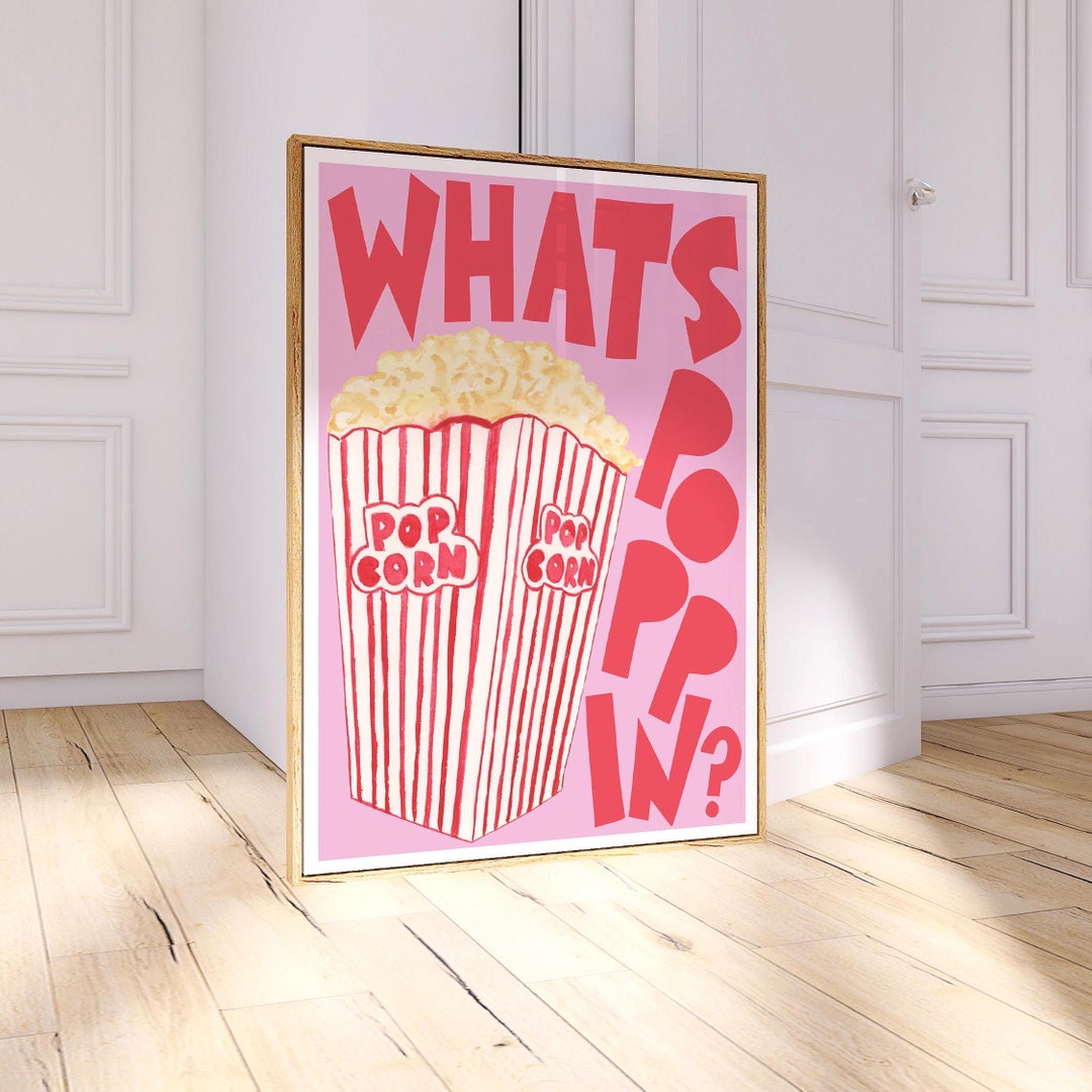Retro Popcorn Digital Download Print, Popcorn Print, Gift for Foodie ...