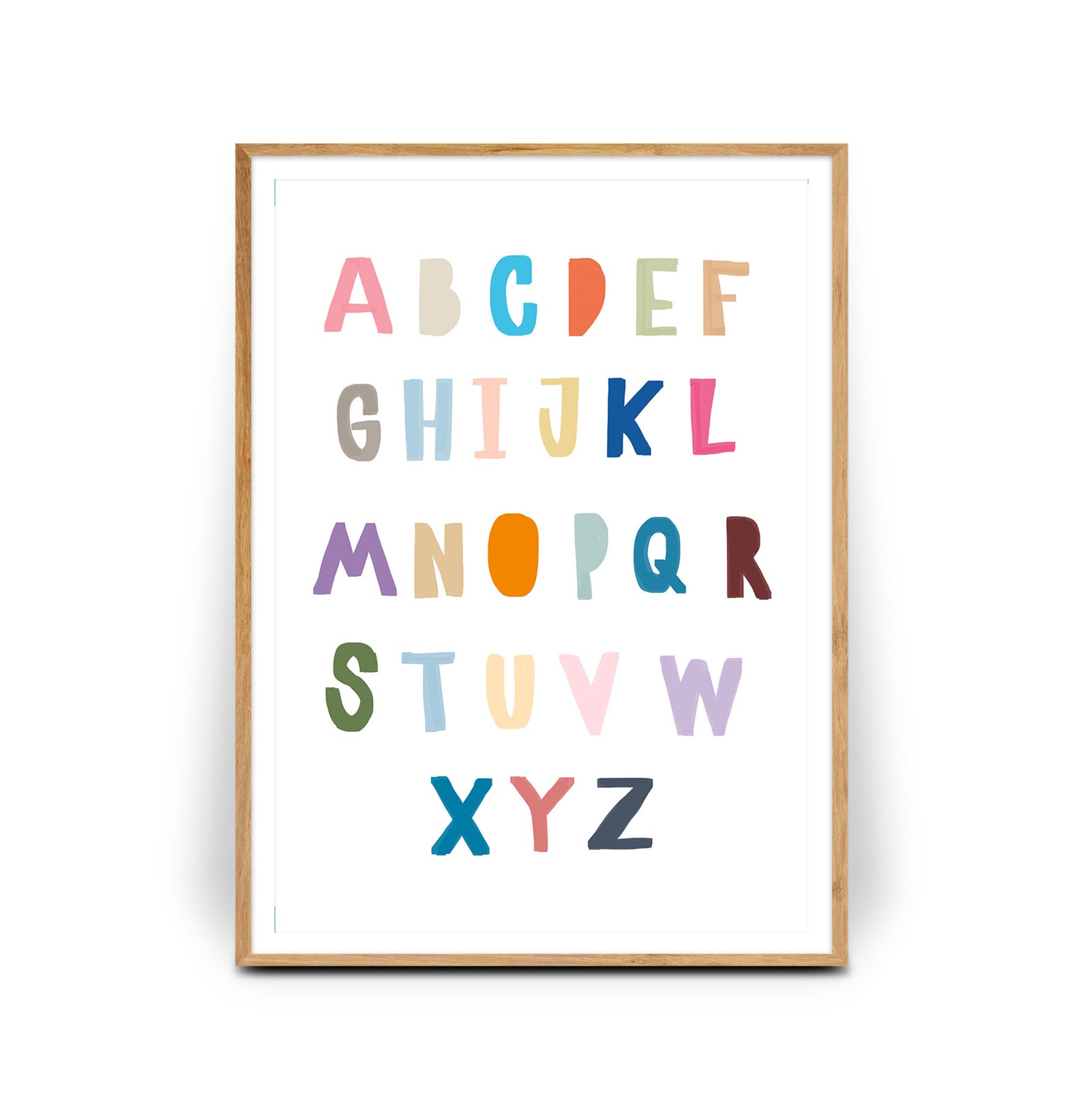 Rainbow Alphabet Print, Alphabet Art, Nursery Decor, Nursery Wall Art ...