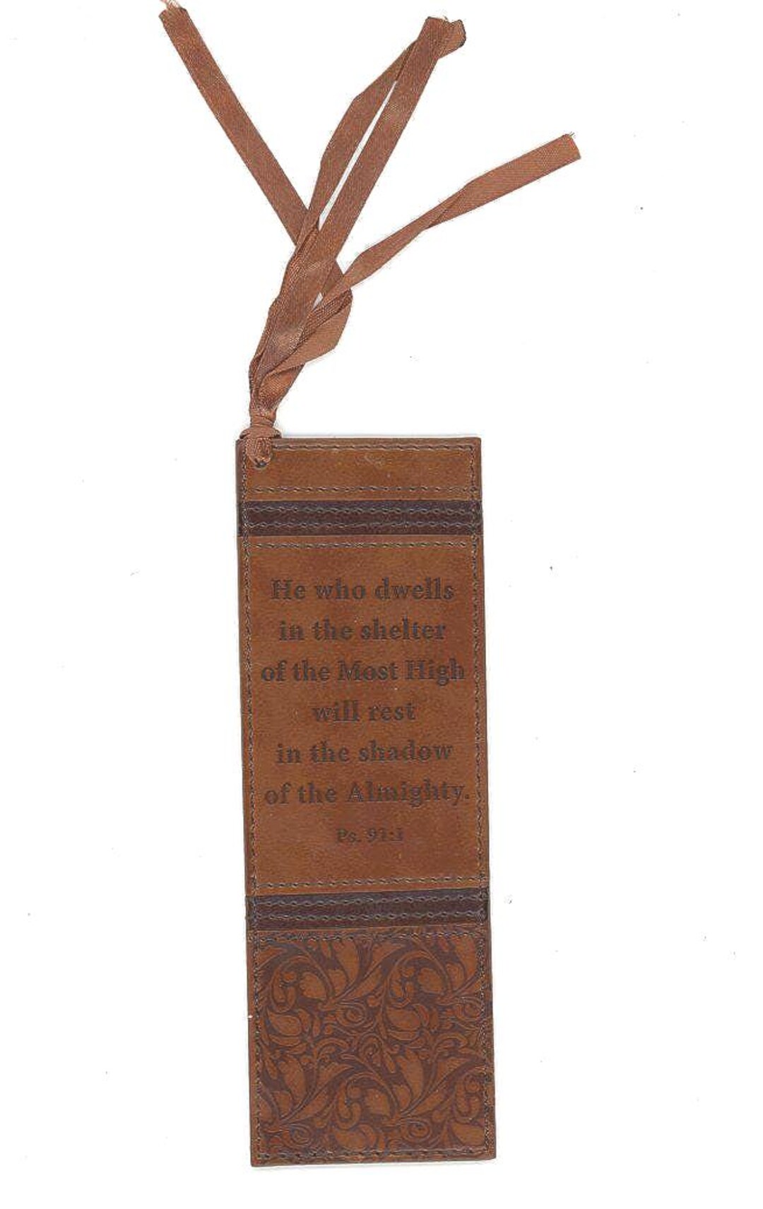 Vintage Faux Leather Embossed Bookmark, Psalm Bible Verse - Etsy