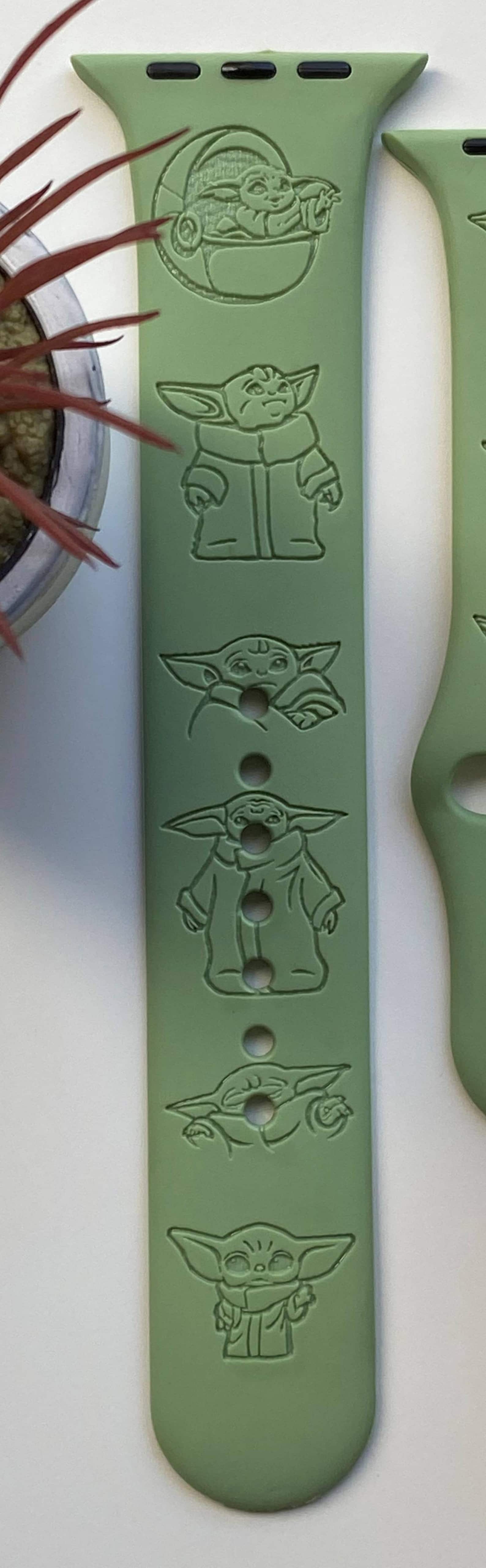 Baby Yoda grogu Engraved Apple Watch Band 24 Colors 38mm - Etsy