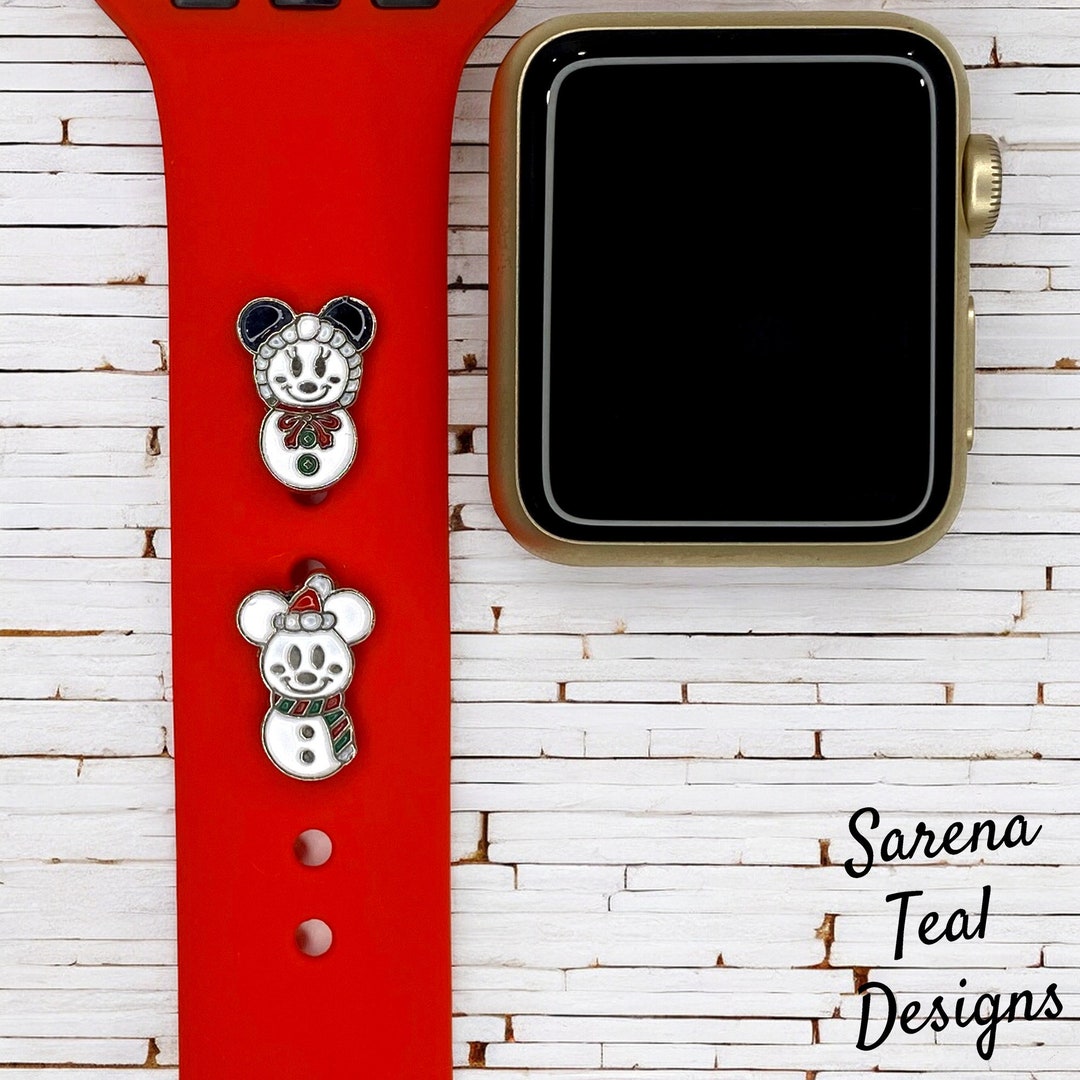 Mickey and Minnie Snowman Watch Band Charm, Magic Band, Fitness Tracker ...