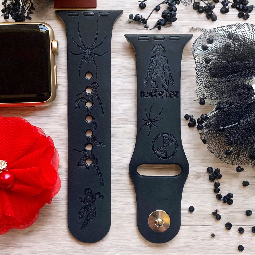 Black Widow Inspired Engraved Watch Band, 24 Colors, 38mm 40mm 41mm ...