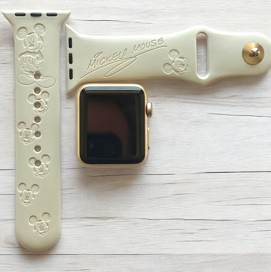Mickey Mouse Engraved Apple Watch Band, 24 Colors, 38mm 40mm 41mm 42mm ...