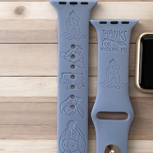 Eeyore Monogram Engraved Apple Watch Band, 24 Colors, 38mm 40mm 41mm ...