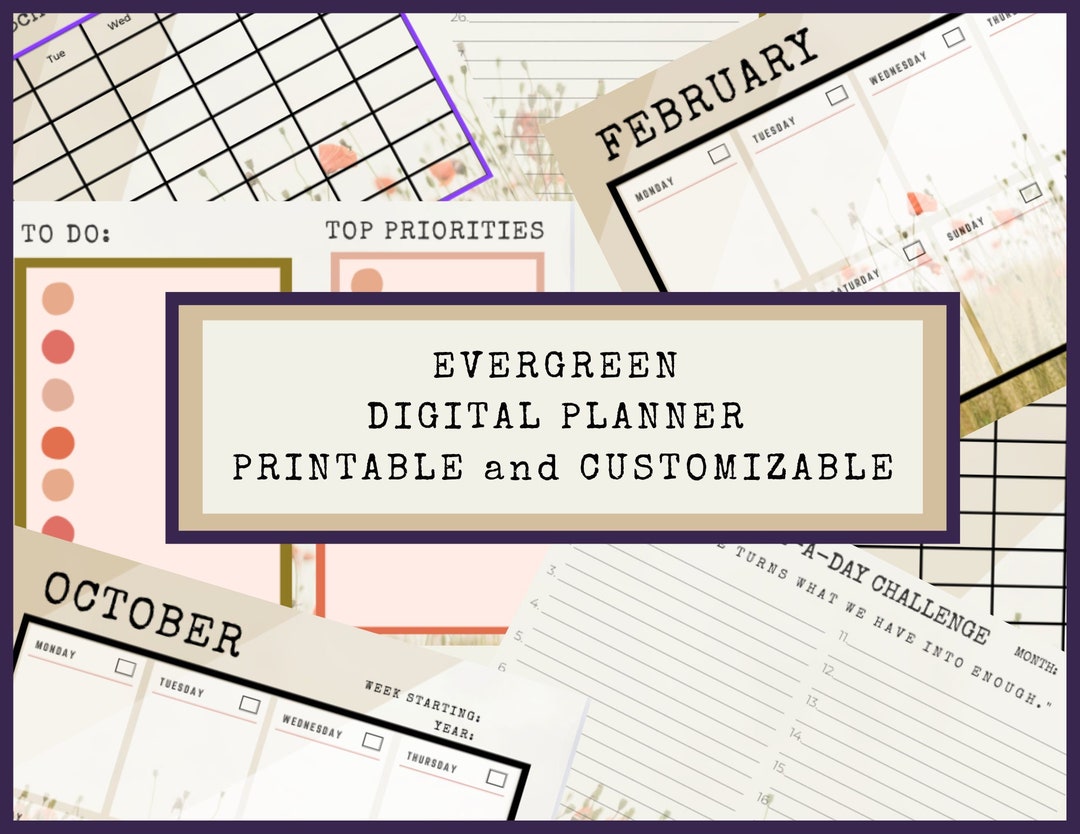 Beautiful and Comprehensive Printable PLANNER PAGES - Florals - Etsy