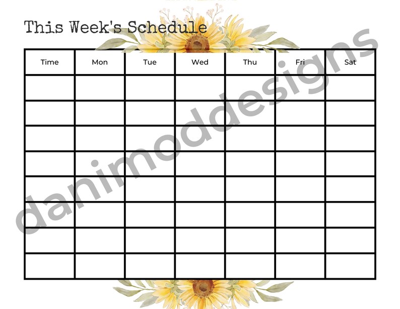 Beautiful and Comprehensive Printable PLANNER PAGES - Sunflowers - Etsy
