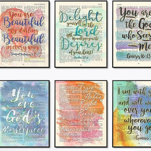Genesis Bible Verse Art Prints Set of 4 UNFRAMED Christian - Etsy