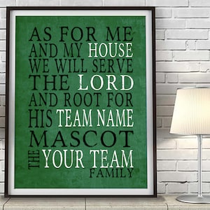 Customized/personalized-your Team, Colors, & FAMILY Name Art Print, as ...