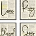 One Word Bible Verse Art Prints,set of 4,UNFRAMED, Christian Gift, 1 ...
