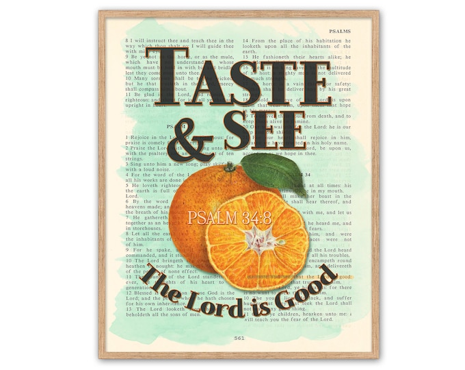 Taste and See, Hebrew Psalm 34:8, the Lord is Good, Baptism Gift ...