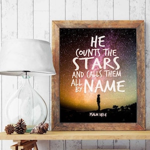 He Counts the Stars and Calls Them All by Name - Psalm 147:4 Bible ...