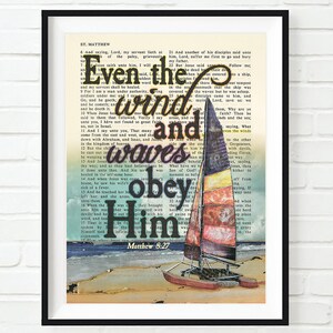 Nautical Bible Verse Art Prints, Set of 6, UNFRAMED, Christian Art Gift ...