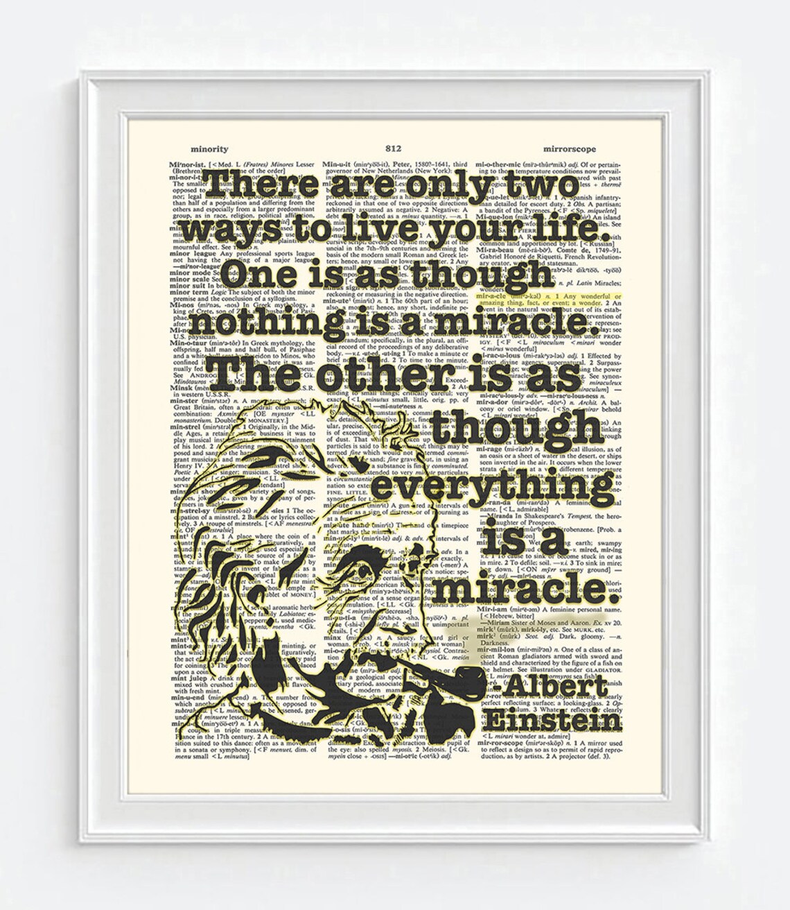 Everything is a Miracle Albert Einstein Quote ART PRINT | Etsy