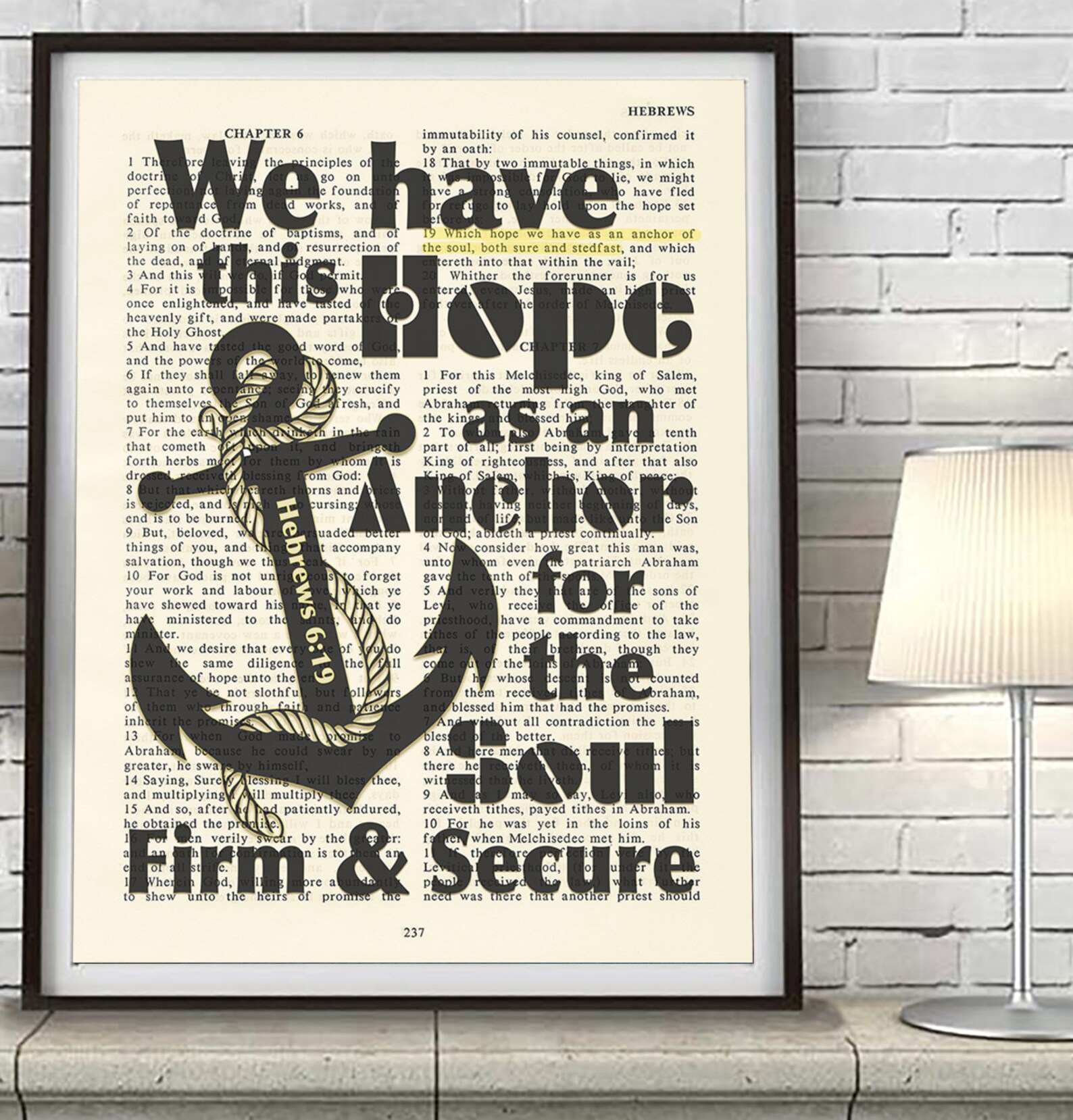 We Have This Hope as an Anchor Hebrews 6:19 ART PRINT or - Etsy