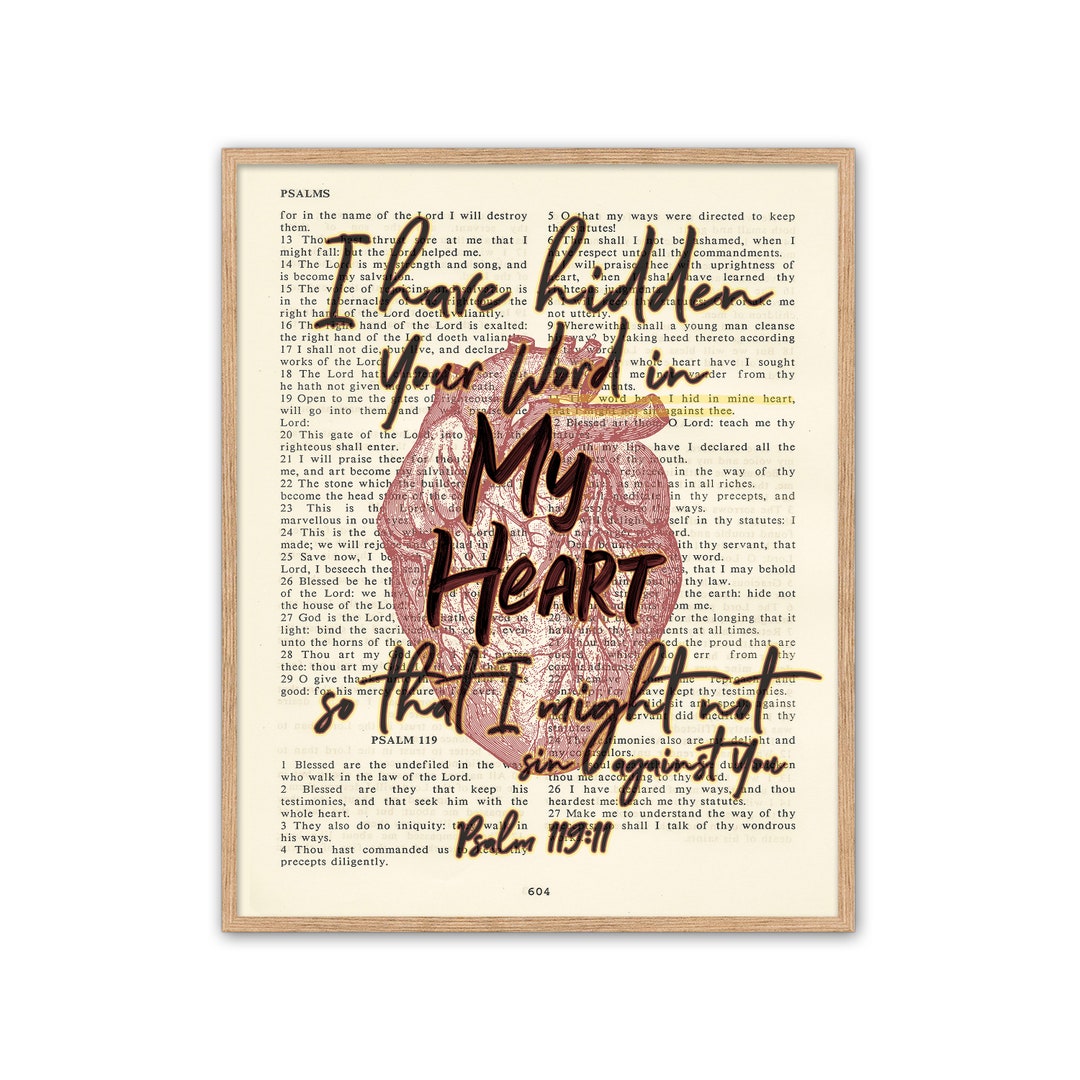 I Have Hidden Your Word in My Heart - Psalm 119:11 ART PRINT or CANVAS ...