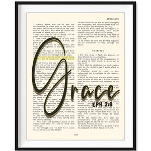 One Word Bible Verse Art Prints, Set of 4,UNFRAMED, Christian Gift ...