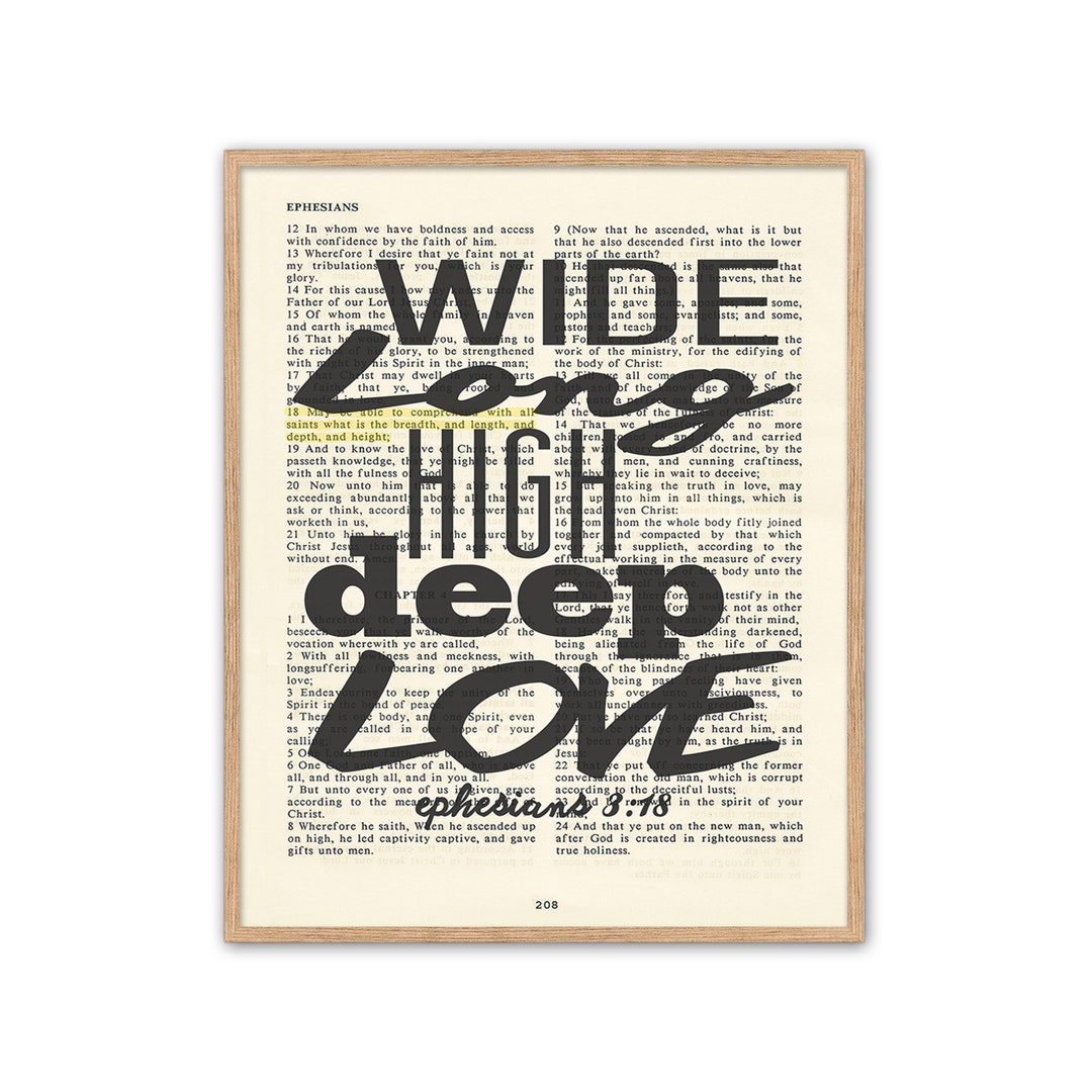 Wide Long High Deep Love- Ephesians 3:18 ART PRINT or CANVAS, Vintage ...
