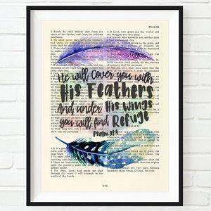 Colorful Bible Verse Favorites Art Prints, Set of 4, UNFRAMED ...