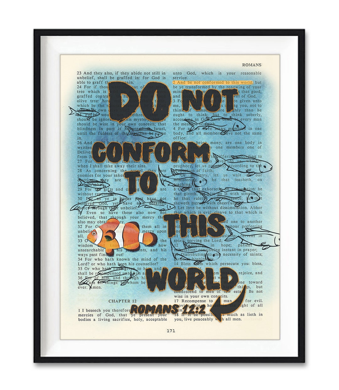 Do Not Conform to This World - Romans 12:2 ART PRINT or CANVAS, Vintage ...