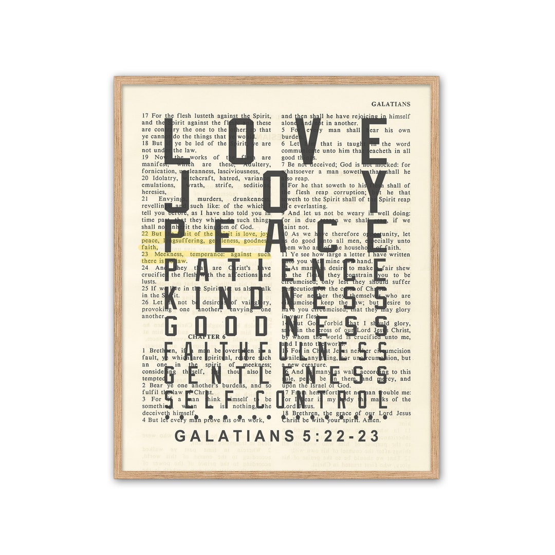 Fruit of the Spirit- Galatians 5:22-23 ART PRINT or CANVAS, Vintage ...