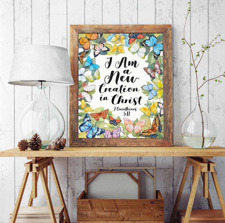 I Am a New Creation in Christ - 2 Corinthians 5:17 ART PRINT or CANVAS ...