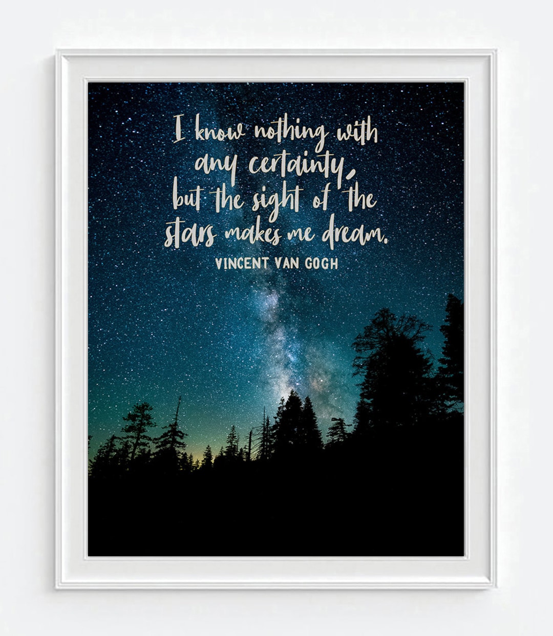 Van Gogh Starry Night Quote Print, Inspirational Wall Art - Etsy