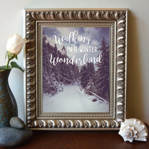 Walking in A Winter Wonderland - Art Print or Canvas, Holiday Christmas ...