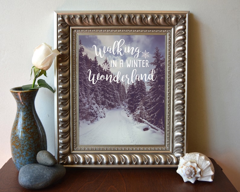 Walking in A Winter Wonderland - Art Print or Canvas, Holiday Christmas ...