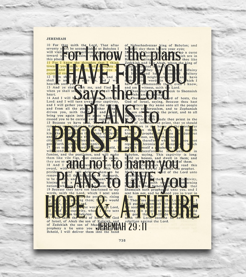 Jeremiah 29:11 for I Know the Plans Art Printable DIGITAL - Etsy