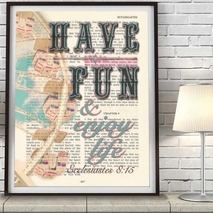 Vintage Bible Page Verse Scripture - Have Fun and Enjoy Life ...