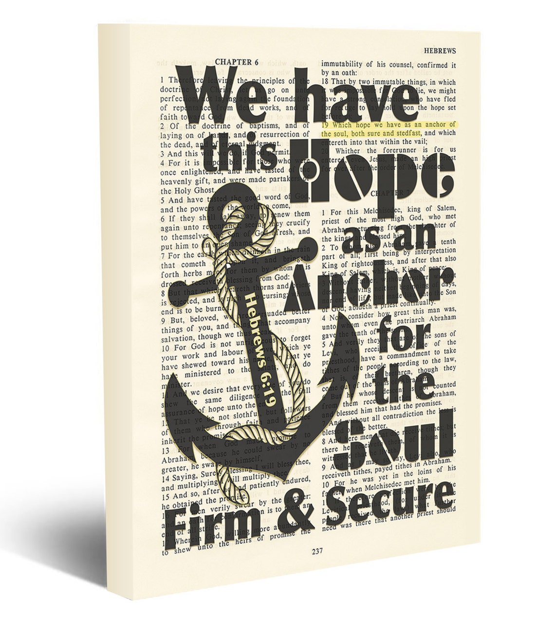 We Have This Hope as an Anchor- Hebrews 6:19 ART PRINT or CANVAS ...