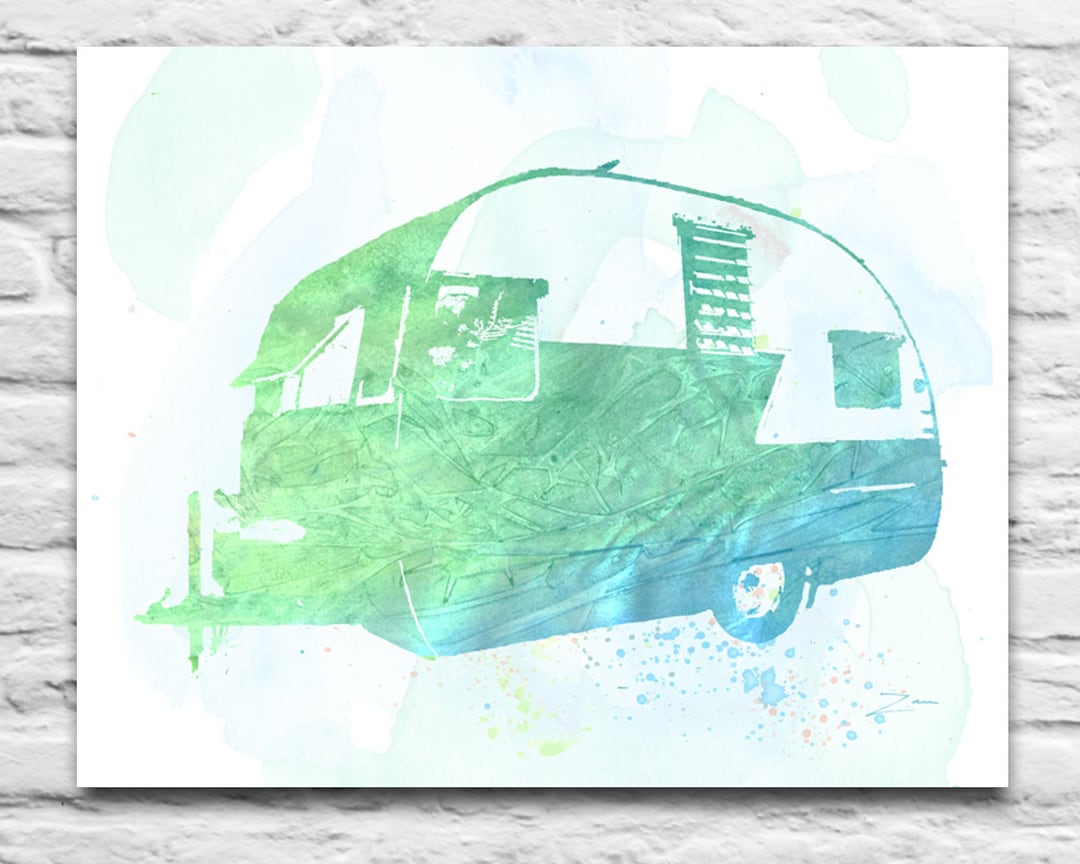 Vintage Shasta RV Trailer Watercolor Art Print (digital Download) - Etsy