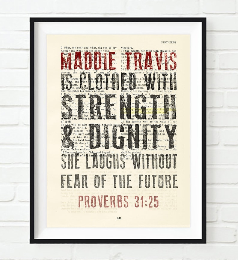Personalized Vintage Bible Verse Scripture ART PRINT of - Etsy