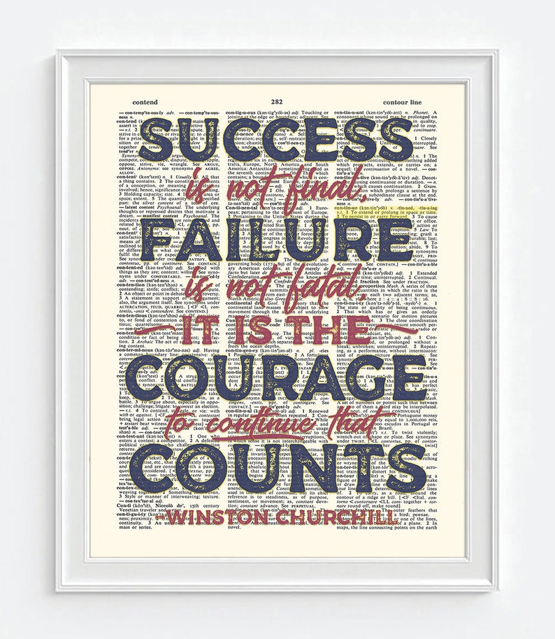 Success is Not Final Failure is Not Fatal Winston Churchill - Etsy