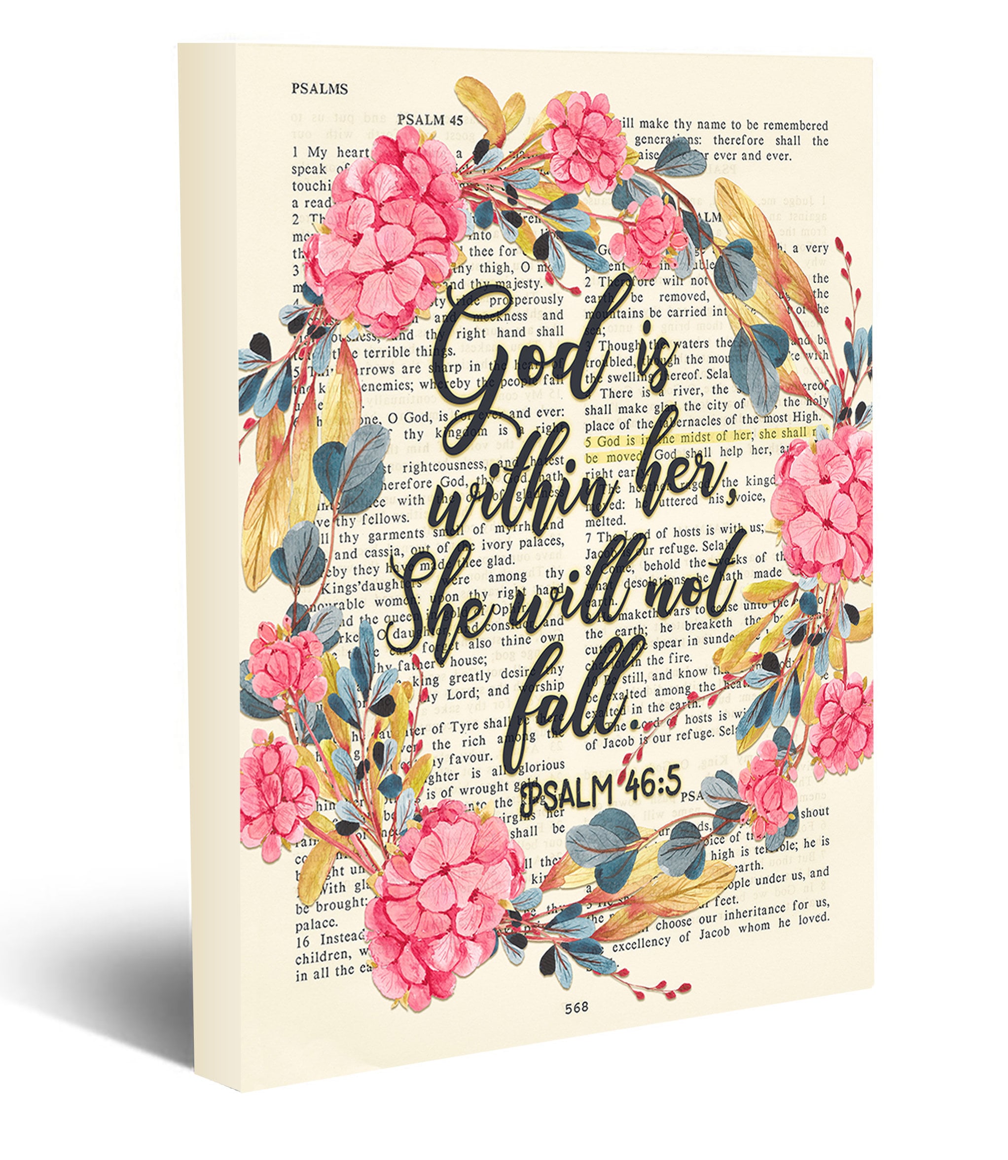 Vintage Bible Page Verse Scripture god is Within Her She - Etsy