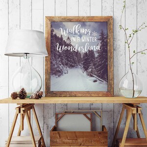 Walking in A Winter Wonderland - Art Print or Canvas, Holiday Christmas ...