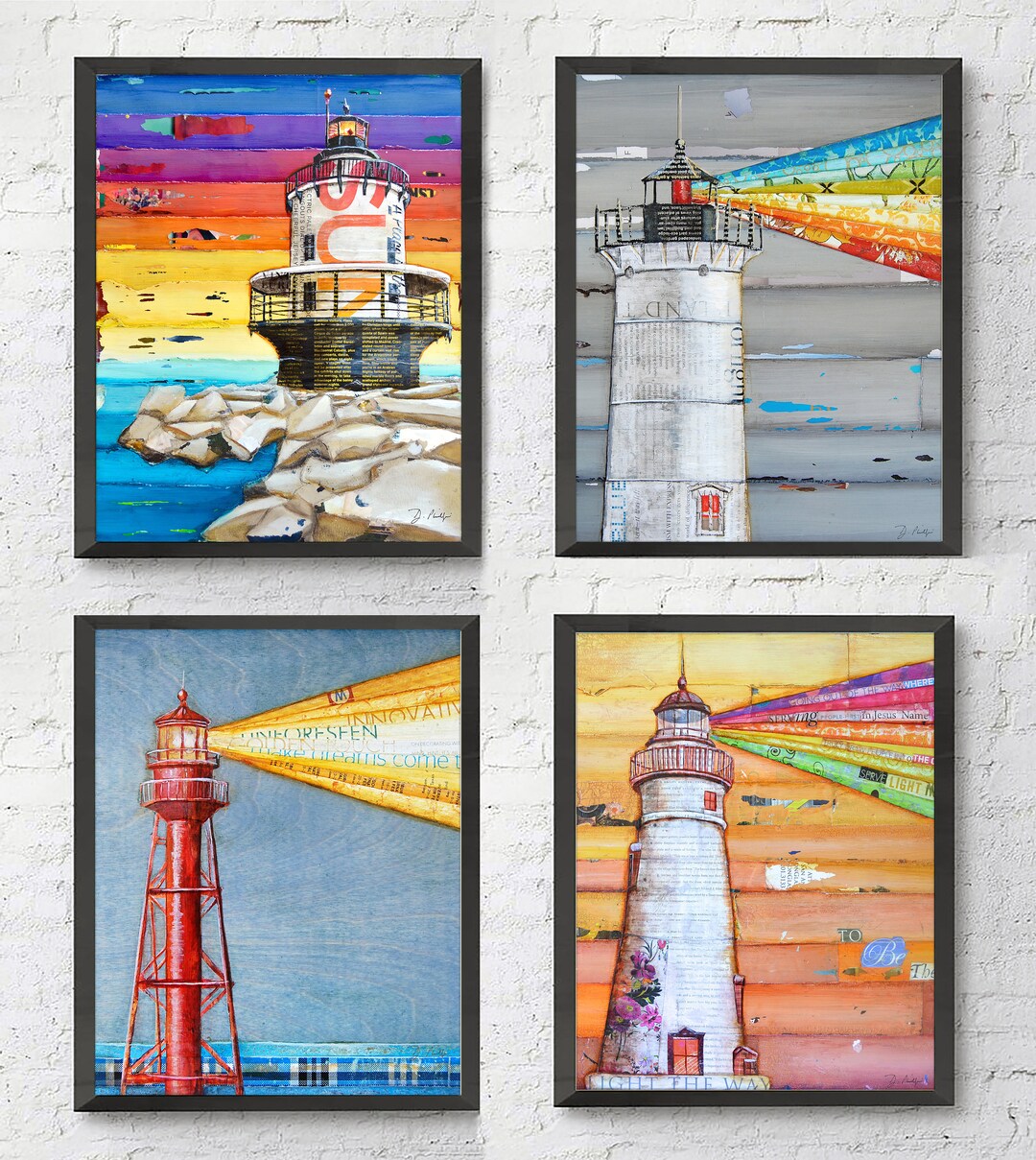 Lighthouse Set Danny Phillips Reproduction Art Prints, Set of 4 ...