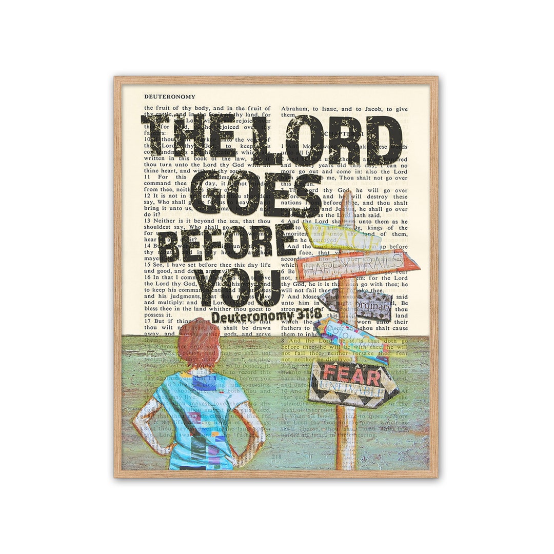 The Lord Goes Before You -deuteronomy 31:8 ART PRINT or CANVAS, Vintage ...