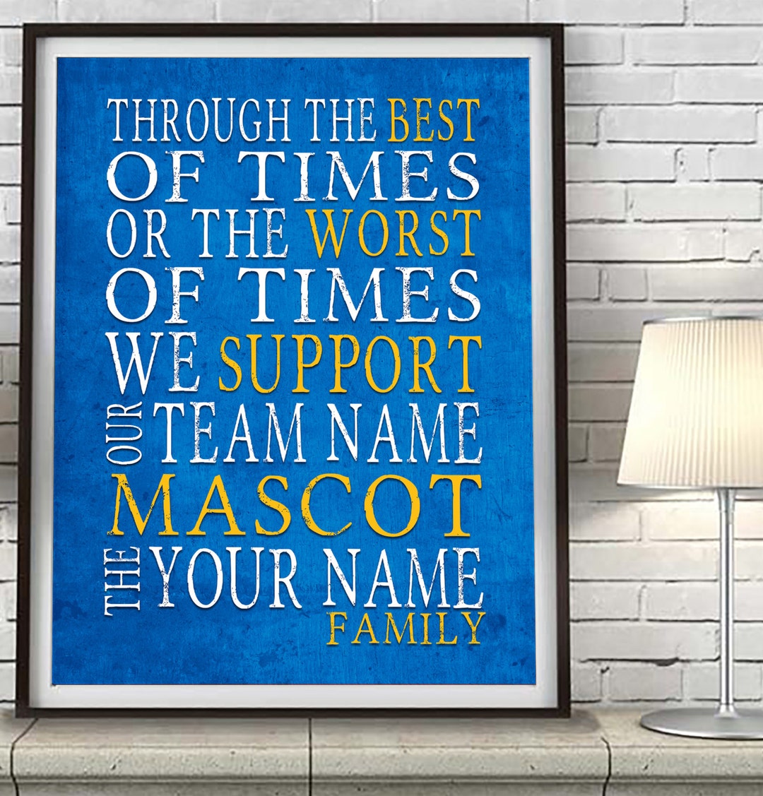 Customized/personalized-your Team Colors & FAMILY Name Art - Etsy