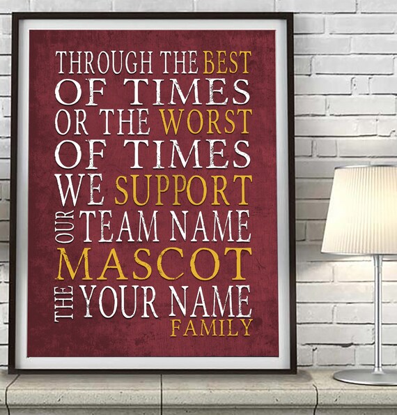 Customized/personalized your Team Colors & FAMILY Name Art - Etsy
