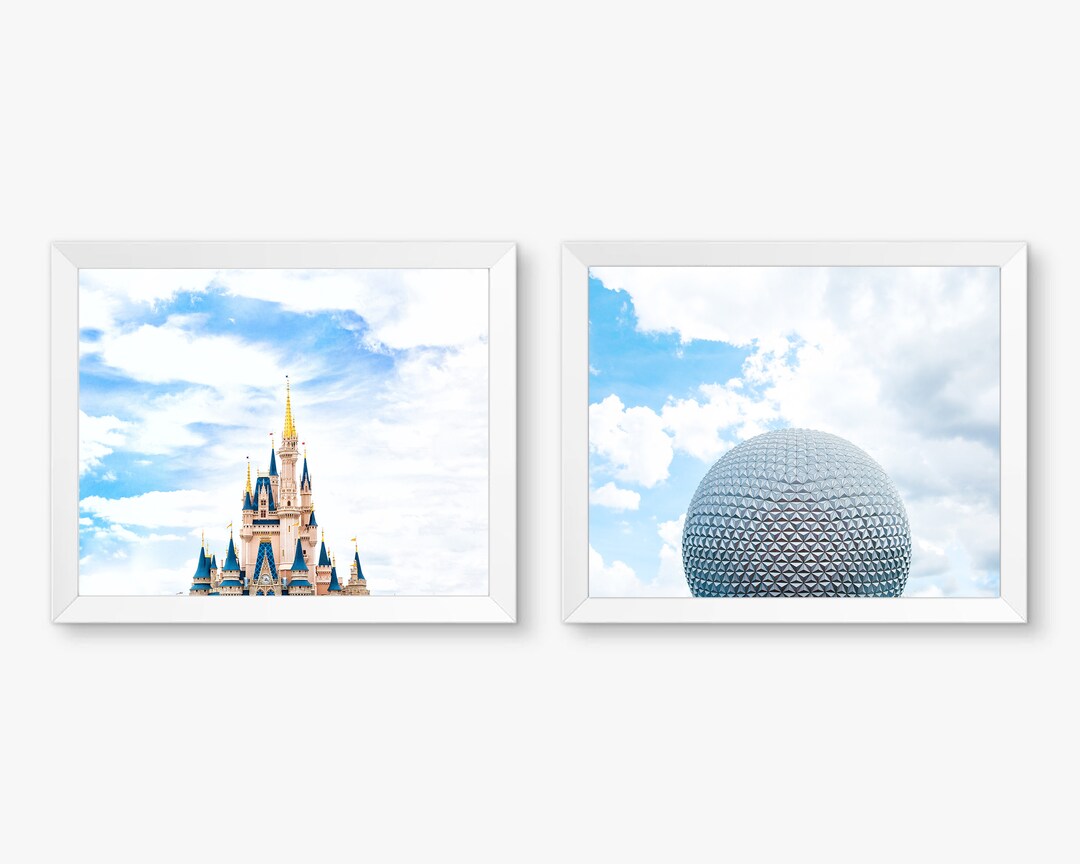 Magic Kingdom and Epcot Prints, Set of 2, UNFRAMED, Themed Park Decor ...