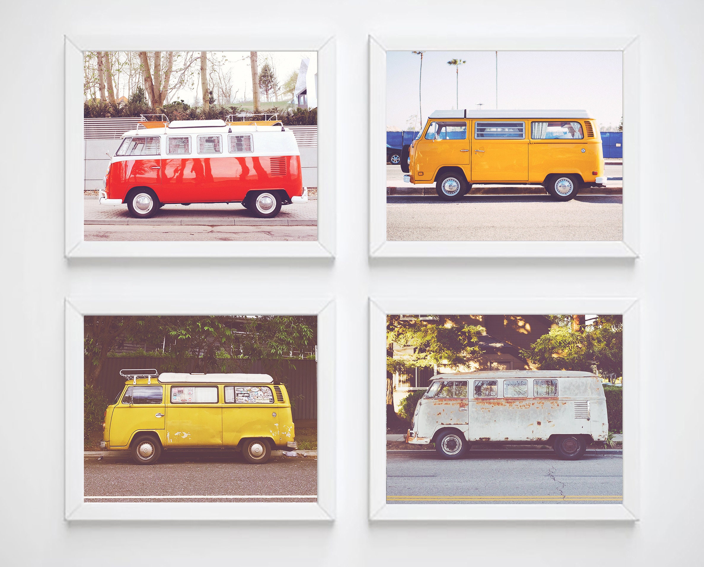 Classic Car Van Photographic Prints, Set of 4, UNFRAMED, Wan Home Wall ...