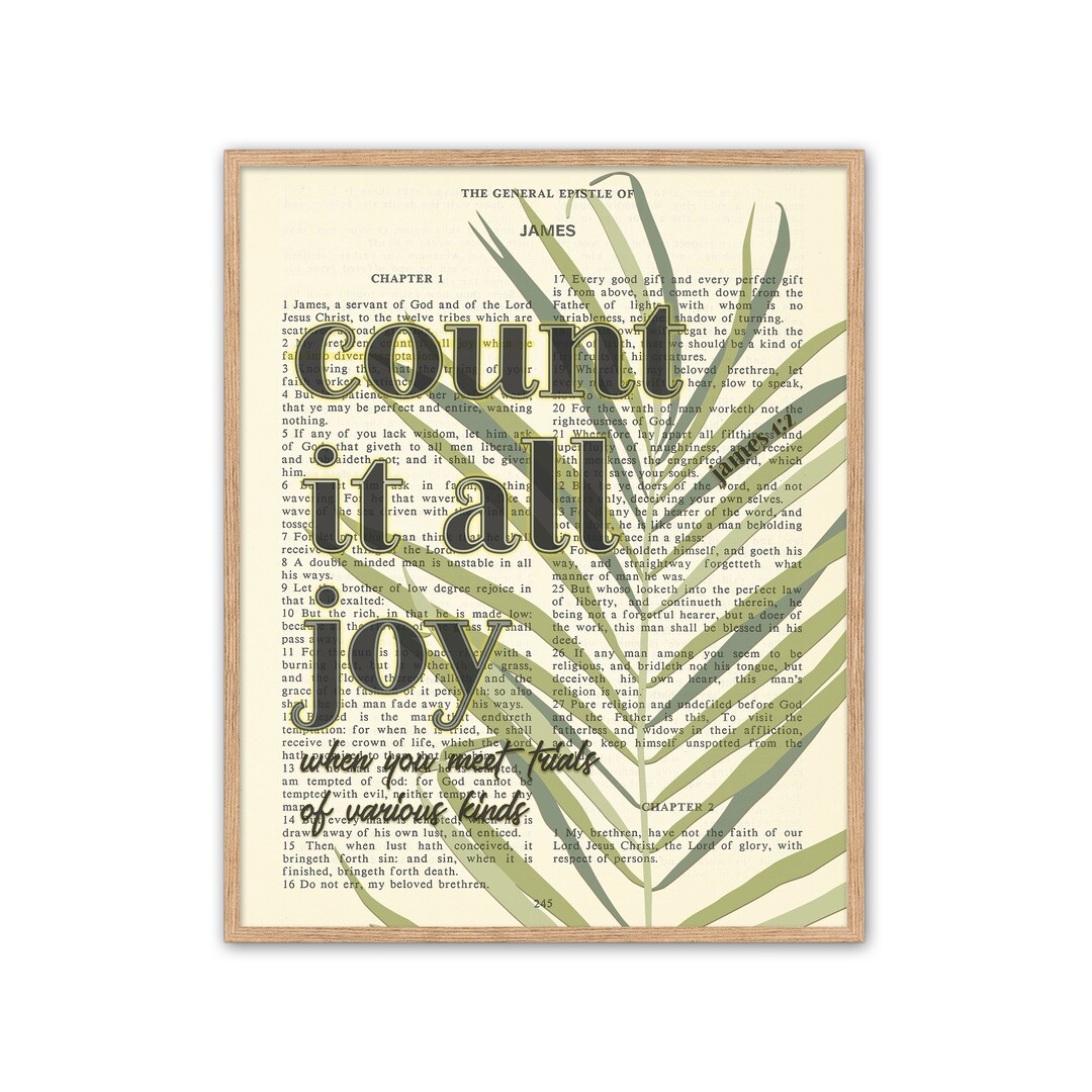 James 1:2 Bible Verse Art Print – "count It All Joy" Scripture - Etsy