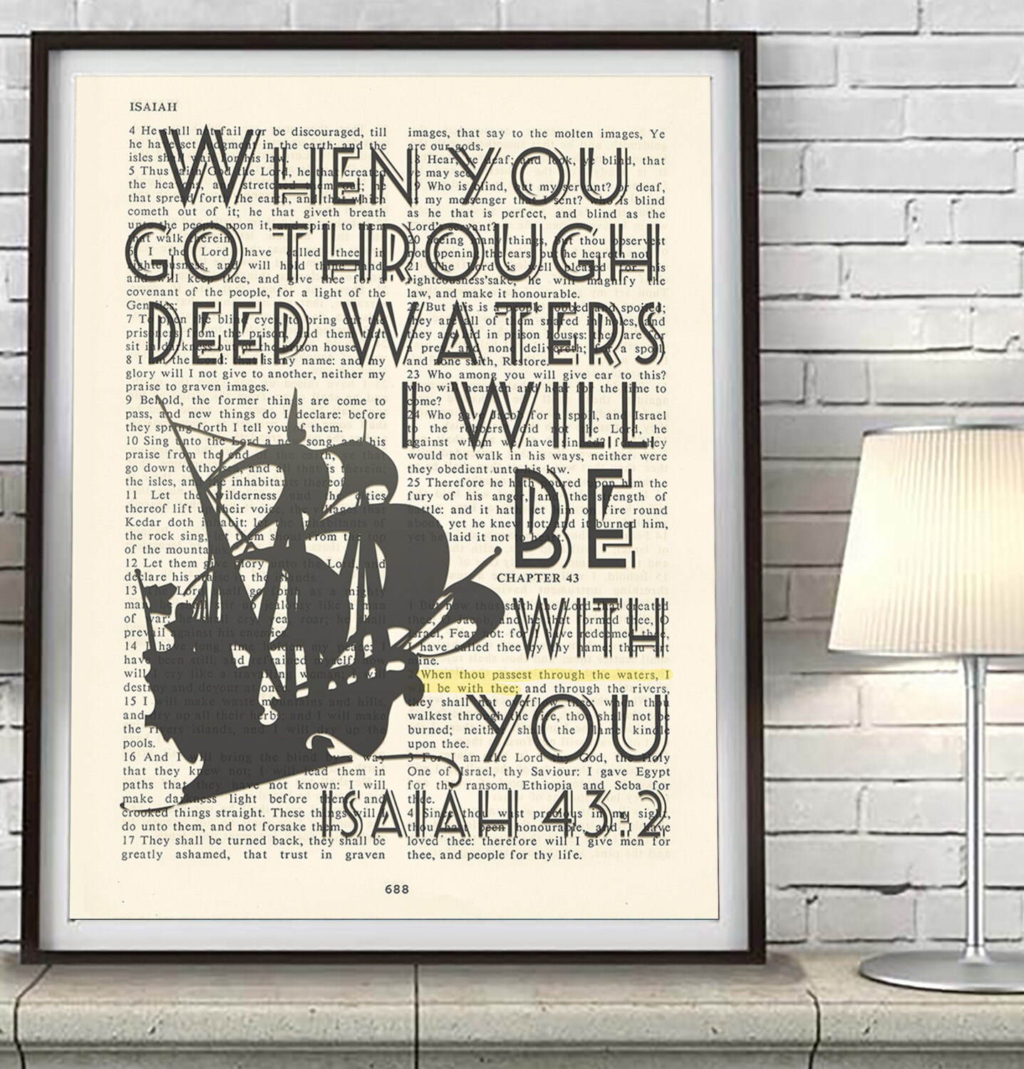 When You Go Through Deep Waters- Isaiah 43:2 ART PRINT or CANVAS ...