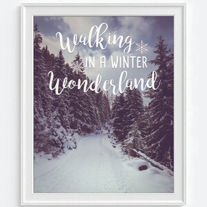 Walking in A Winter Wonderland - Art Print or Canvas, Holiday Christmas ...