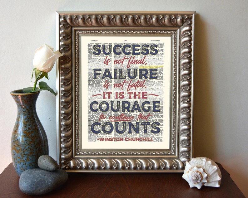 Success is Not Final Failure is Not Fatal Winston Churchill - Etsy