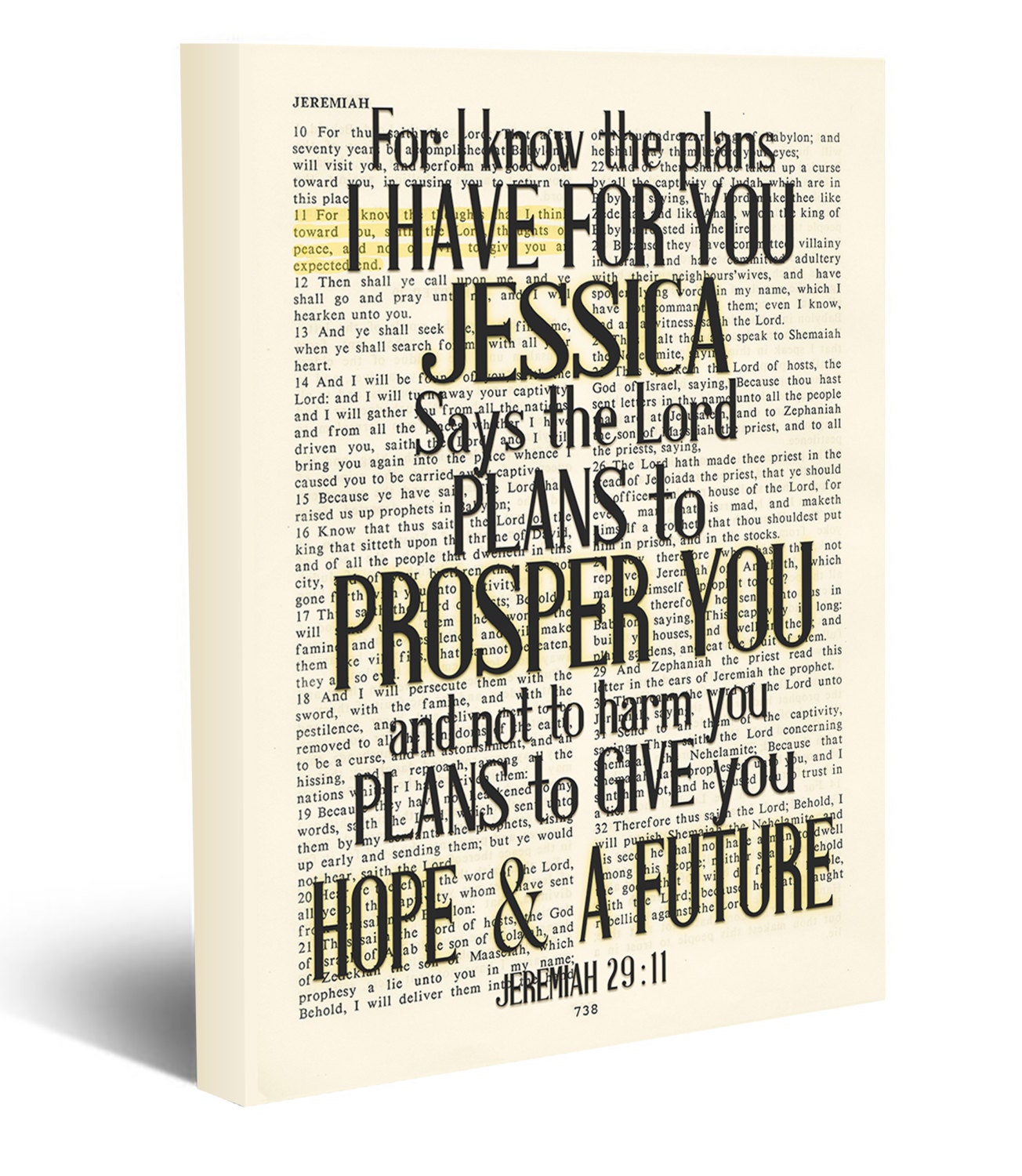 Personalized Vintage Bible Verse Scripture ART PRINT of - Etsy