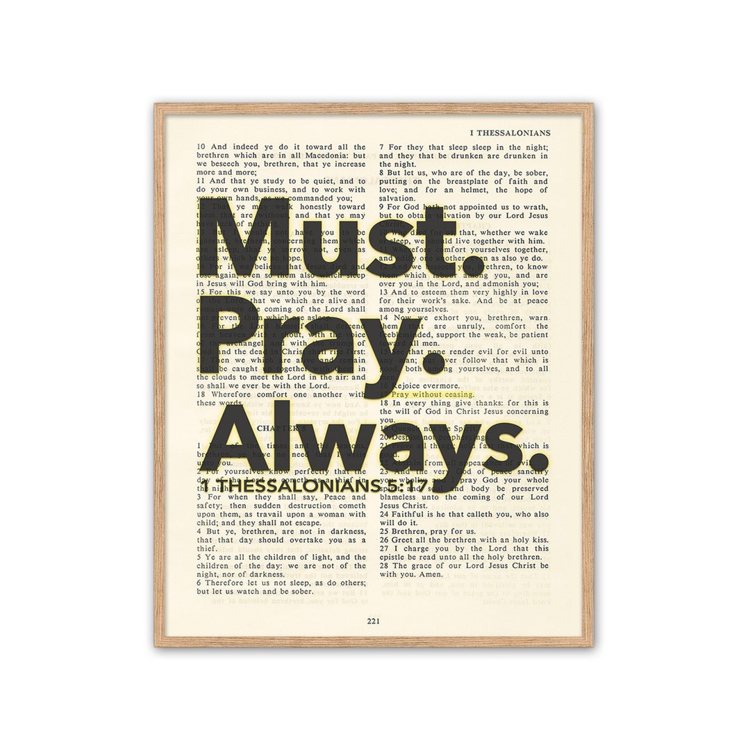 Must. Pray. Always. 1 Thessalonians 5:17 ART PRINT or CANVAS, Vintage ...